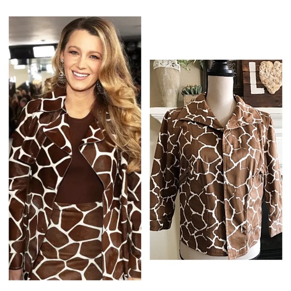 Jackets & Coats | Transitions Cotton Giraffe Print Open Jacket Lined ...
